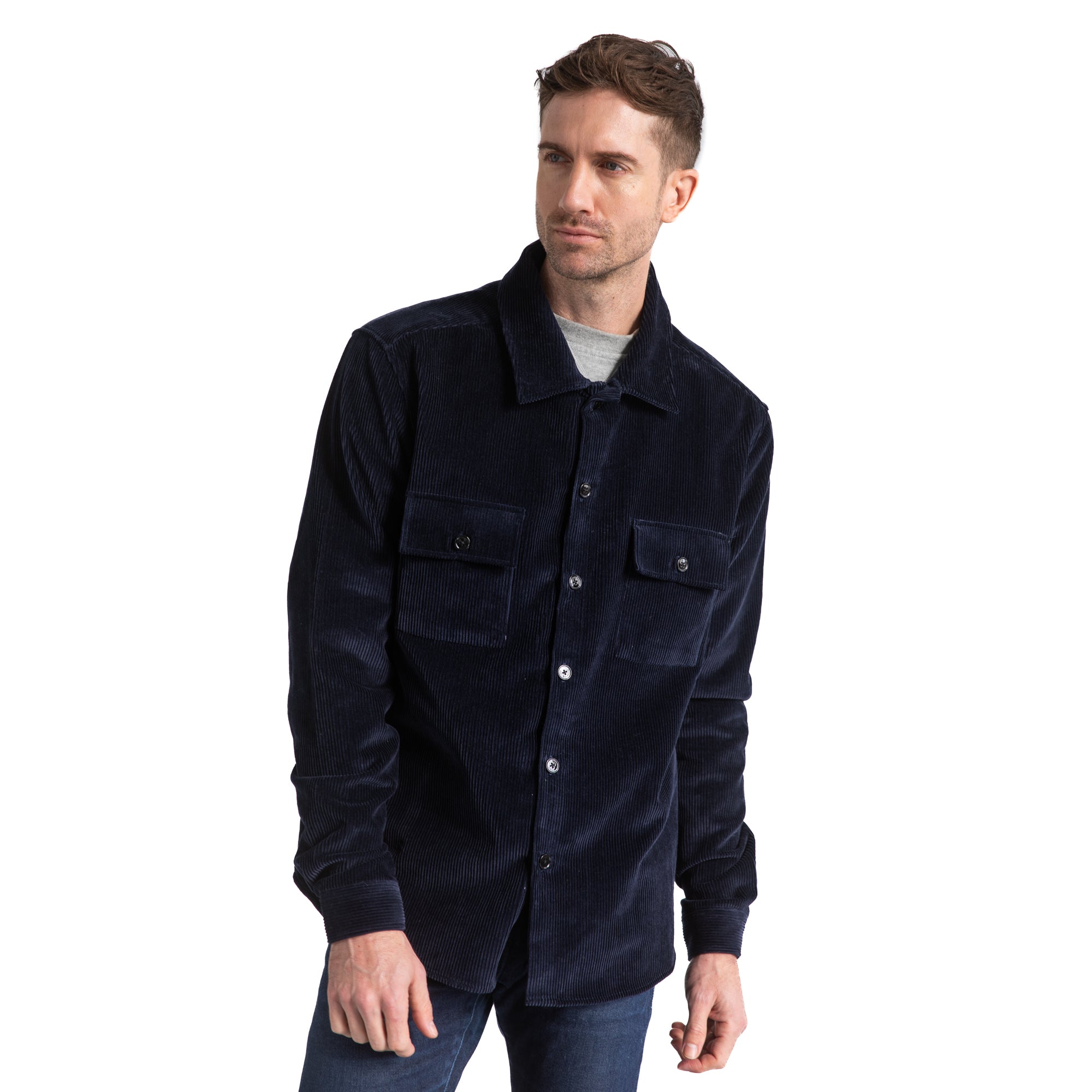 Corduroy Navy Shacket – Vustra